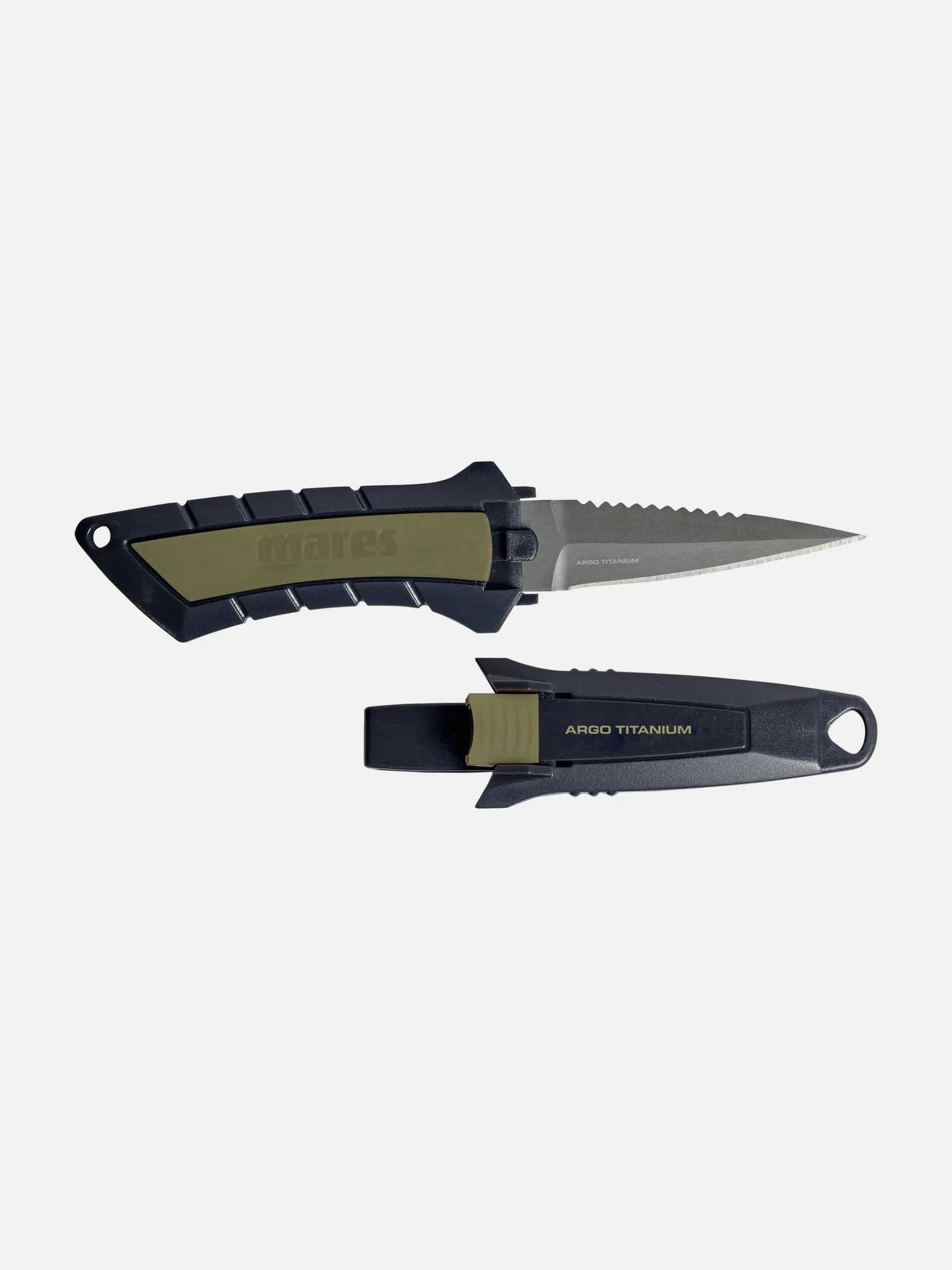 ARGO TITANIUM Dive Knife, Corrosion-Resistant Titanium Blade with Ergo ...